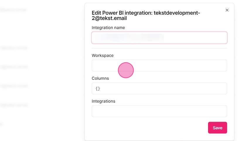 Configure the Power BI settings in the Tekst platform – Tekst