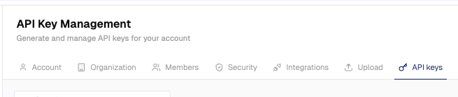 API settings – Tekst